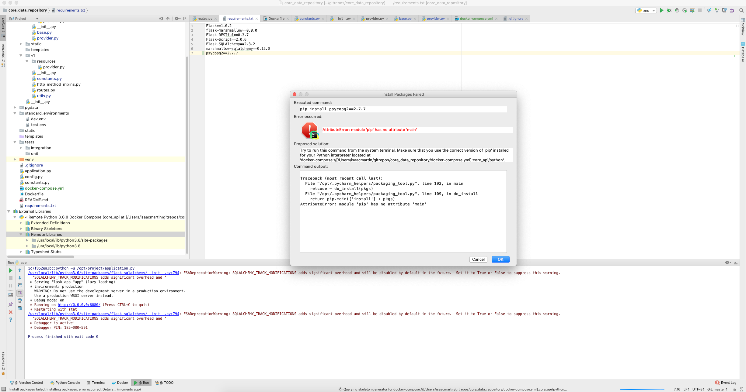 Docker Compose Integration Cannot Install New Requirements Ides Support Intellij Platform