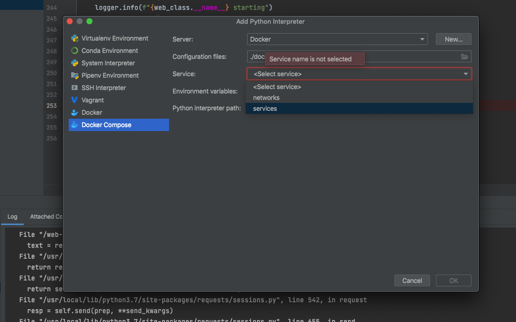 Adding Python Interpreter For Docker Compose Ides Support Intellij Platform Jetbrains 